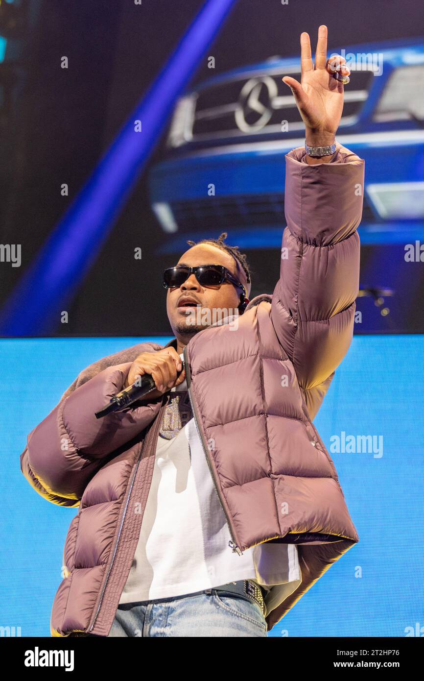 Seattle, USA. 18th Oct, 2023. Rapper Nas (Nasir bin Olu Dara Jones) during the New York State of ...