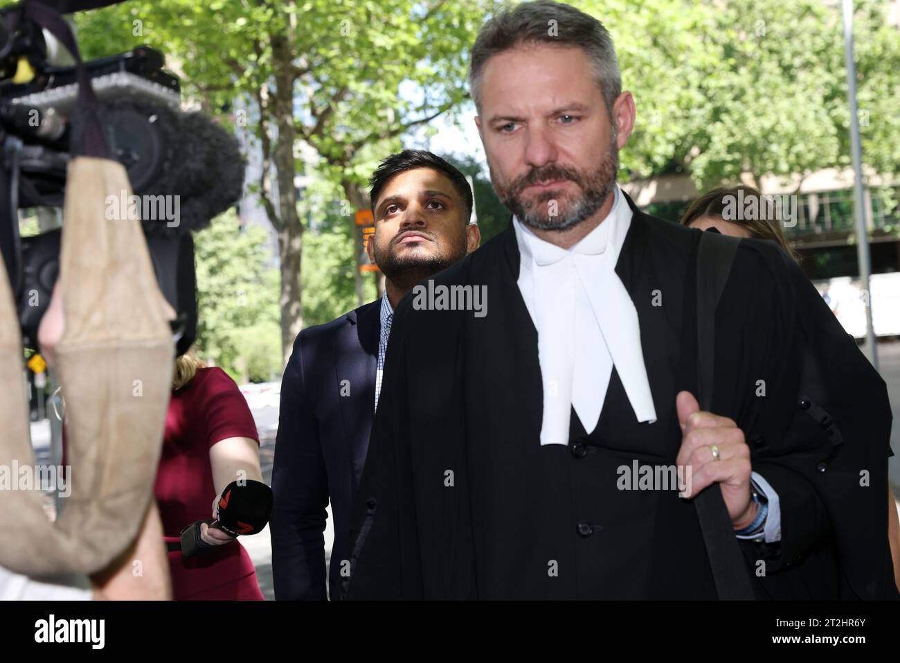 Melbourne, Australia. 20th Oct, 2023. Navishta Desilva (centre) is seen departing with his ...