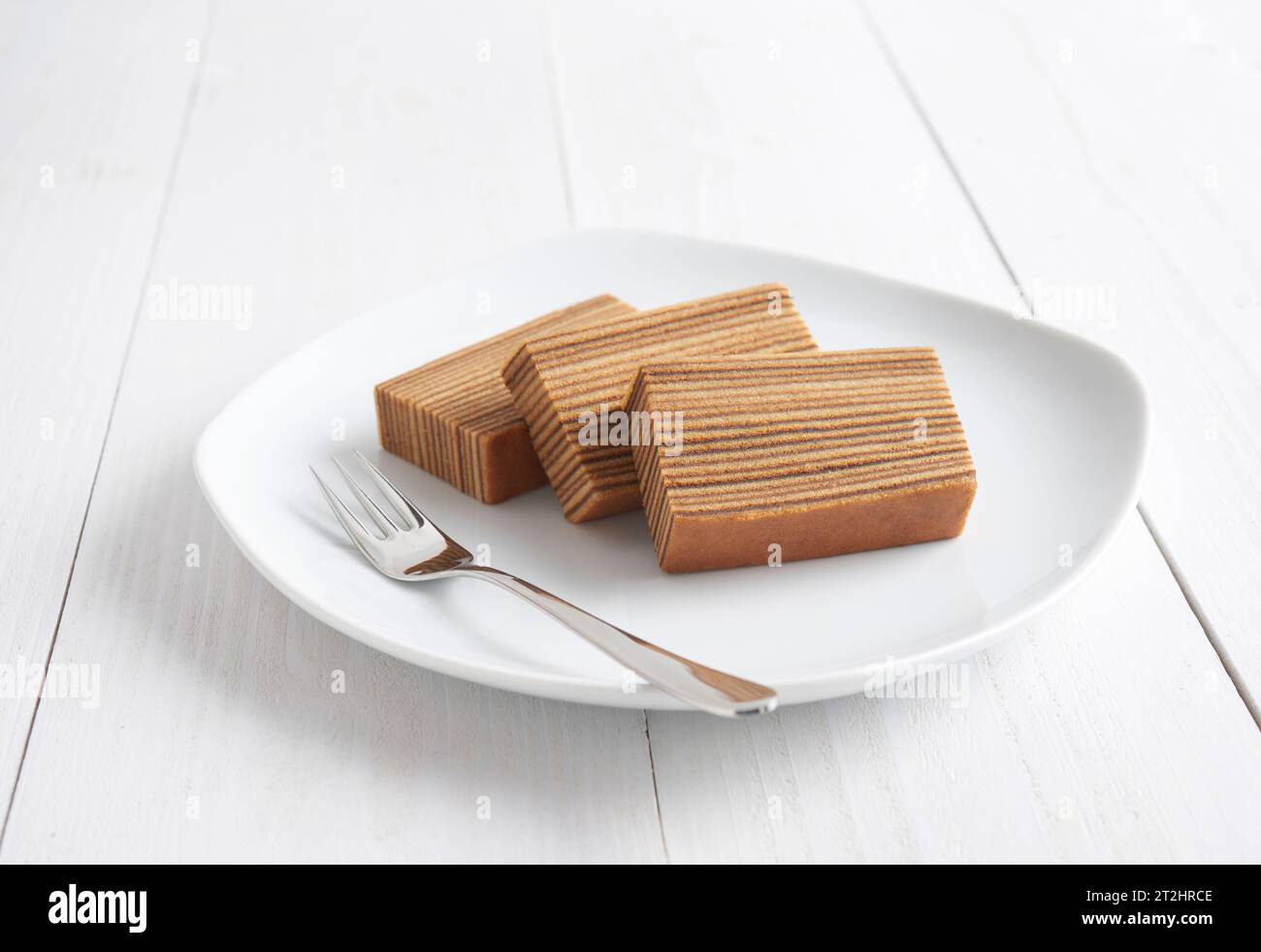 traditional indonesian kek lapis (layered cake) isolated with white ...