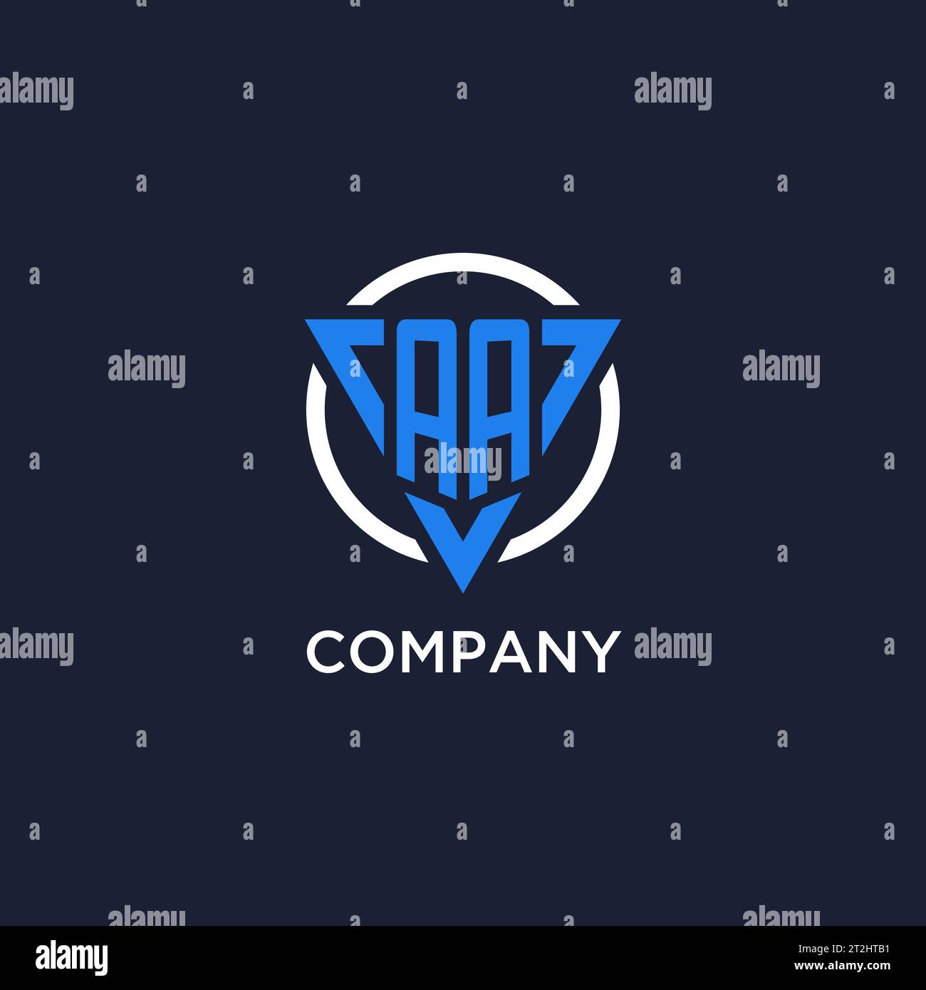 AA monogram logo with triangle shape and circle design vector Stock ...