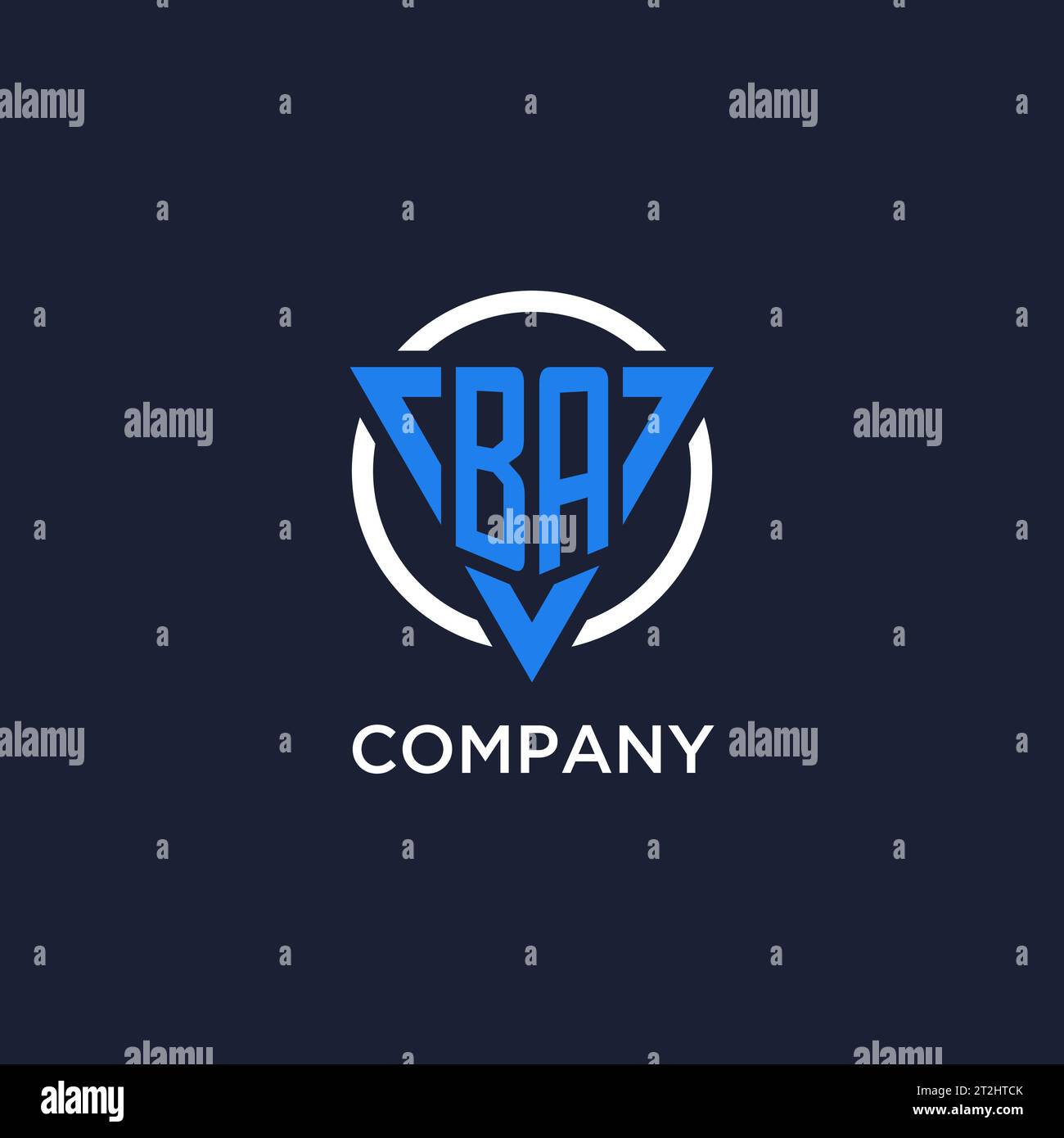 BA monogram logo with triangle shape and circle design vector Stock ...