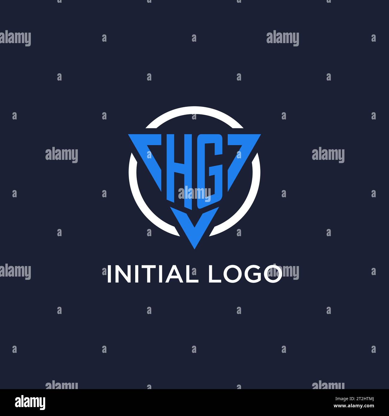 HG monogram logo with triangle shape and circle design vector Stock ...