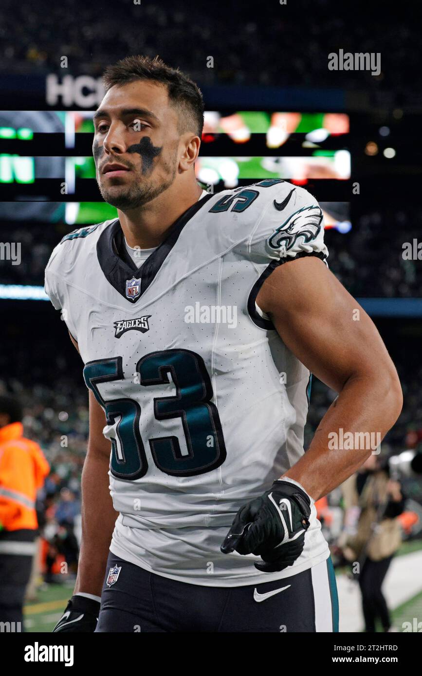 Philadelphia Eagles linebacker Christian Elliss (53) walks off the ...