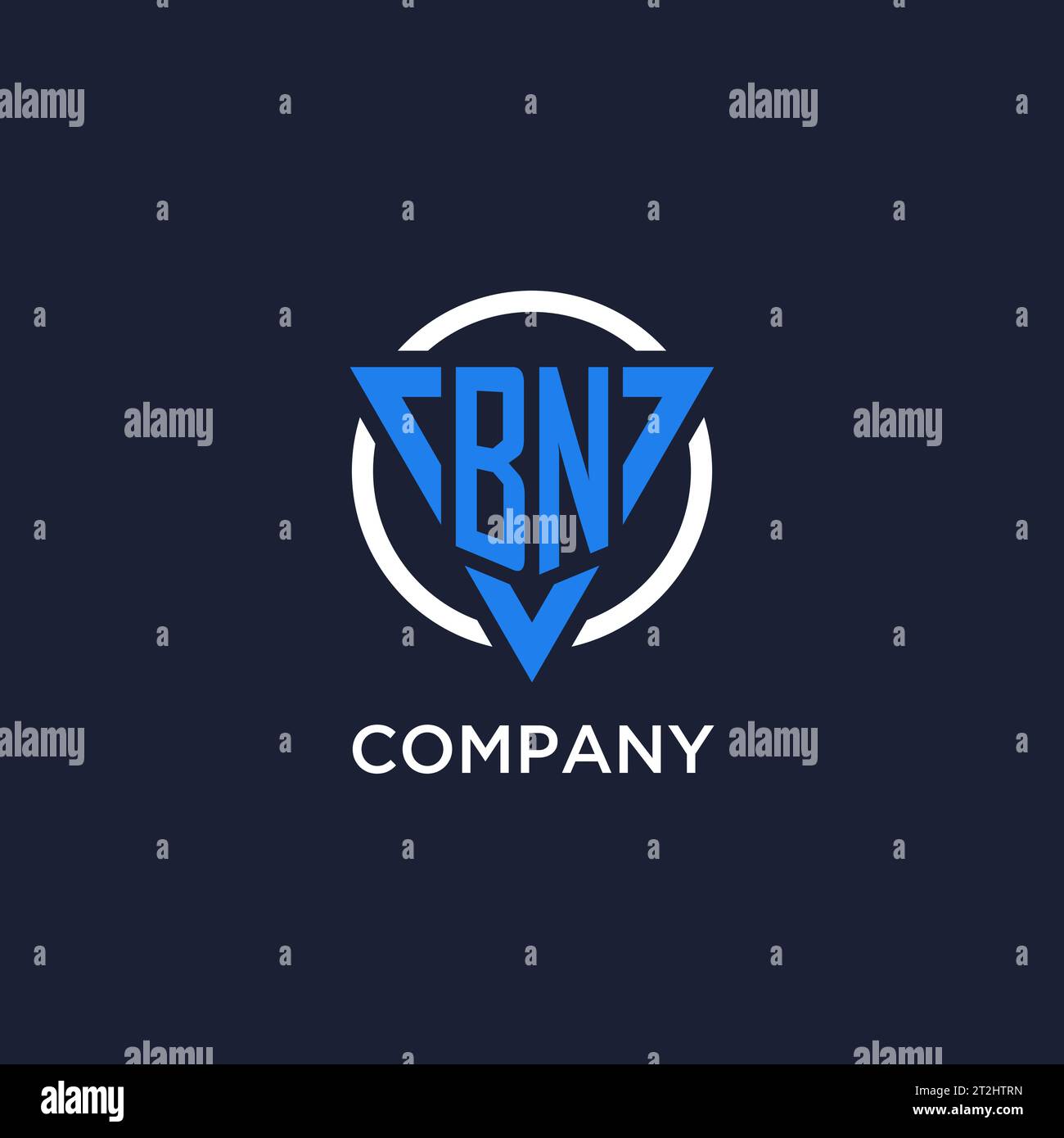 BN monogram logo with triangle shape and circle design vector Stock ...