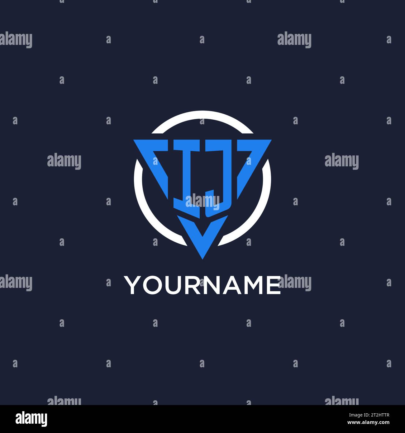 IJ monogram logo with triangle shape and circle design vector Stock ...