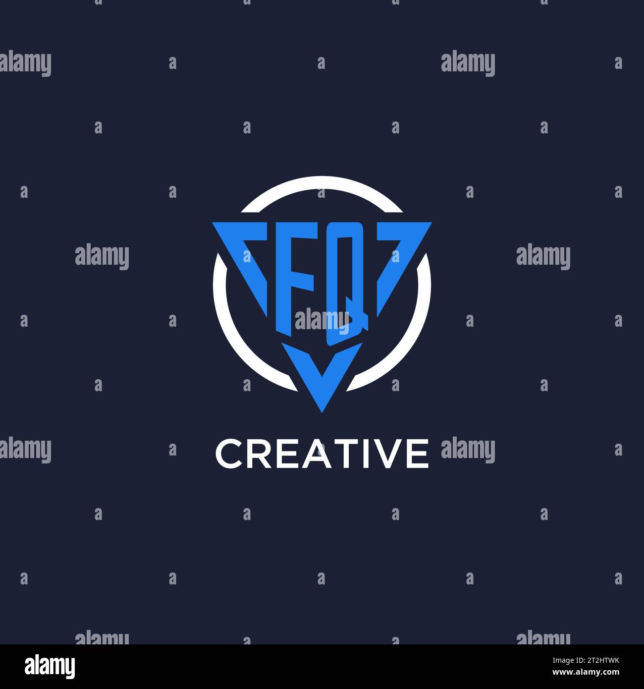 FQ monogram logo with triangle shape and circle design vector Stock ...