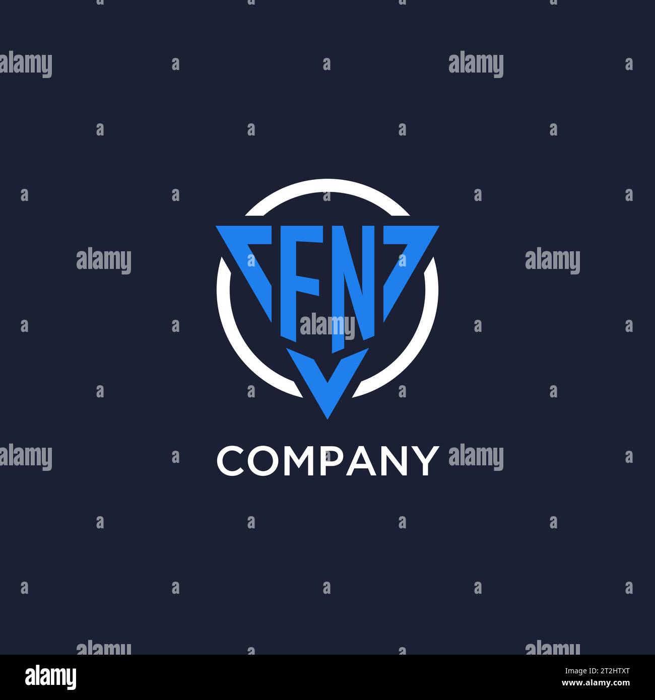 FN monogram logo with triangle shape and circle design vector Stock ...