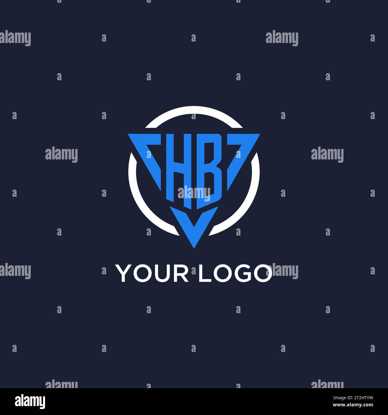 HB monogram logo with triangle shape and circle design vector Stock ...