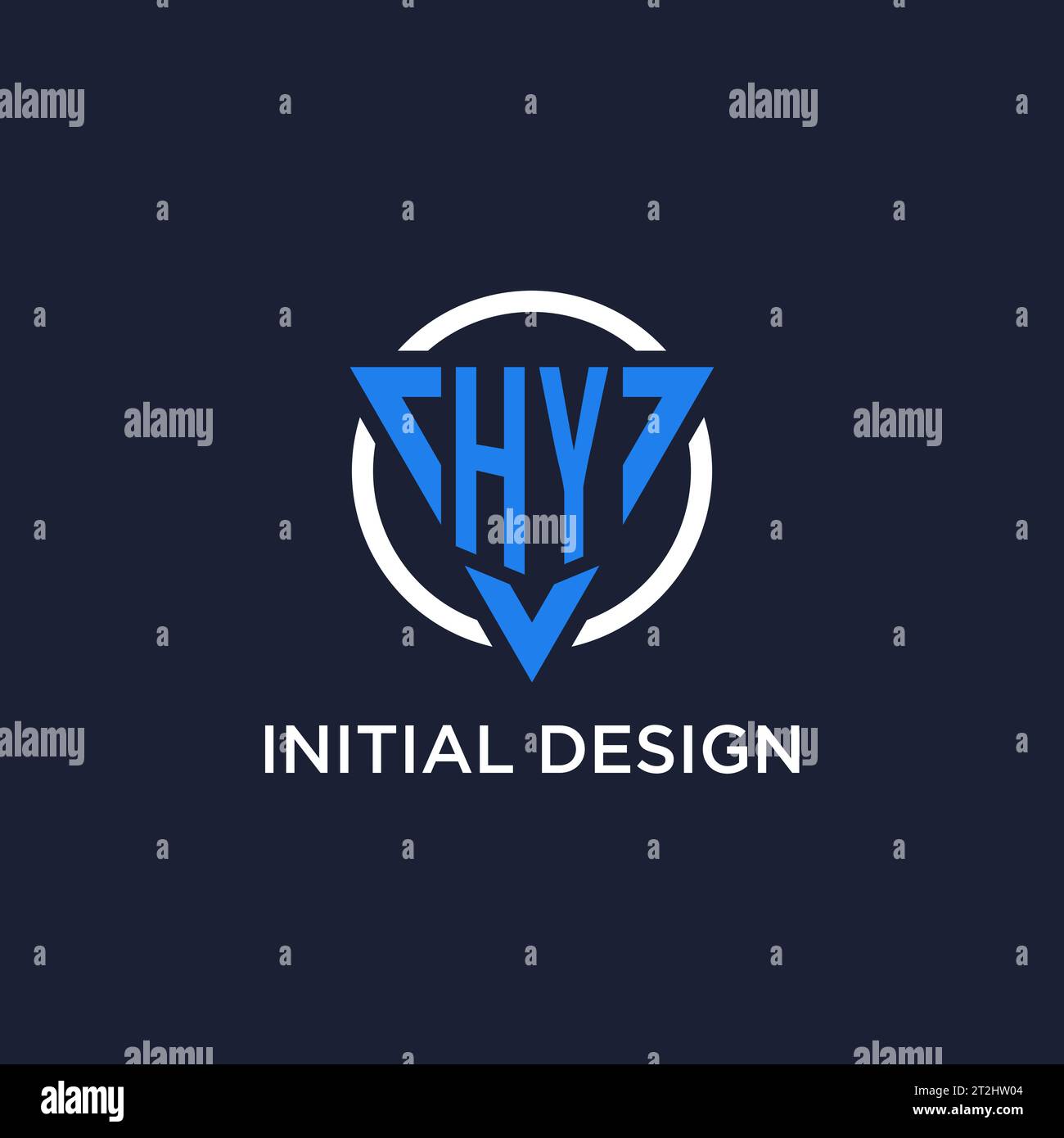 HY monogram logo with triangle shape and circle design vector Stock ...