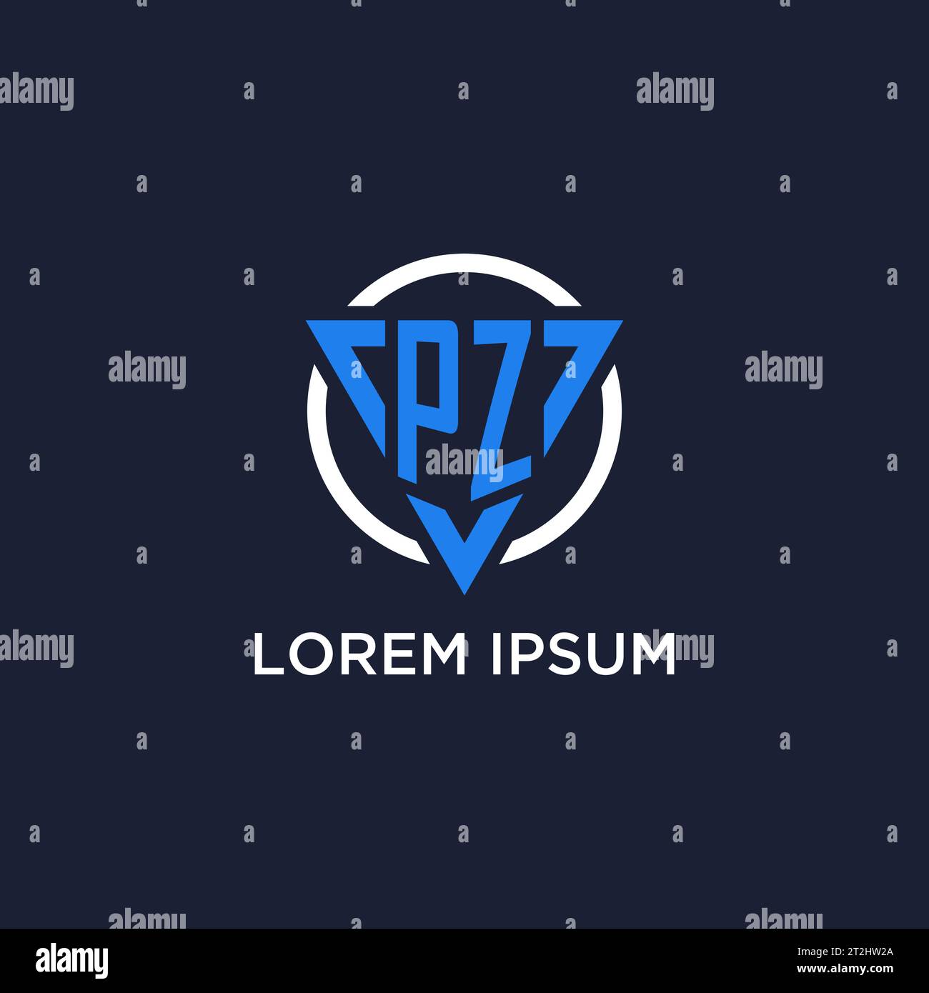 PZ monogram logo with triangle shape and circle design vector Stock ...