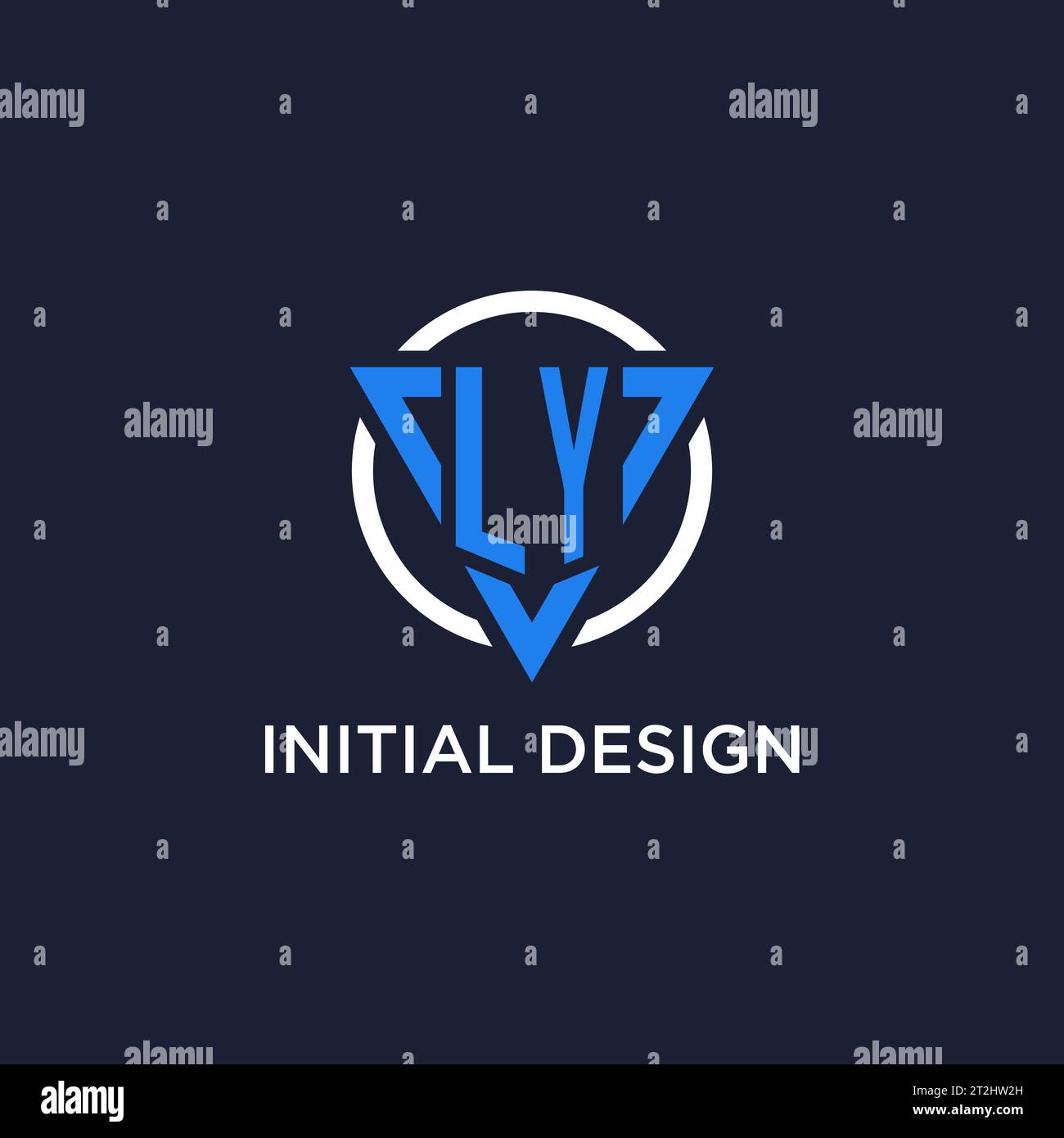 LY monogram logo with triangle shape and circle design vector Stock ...