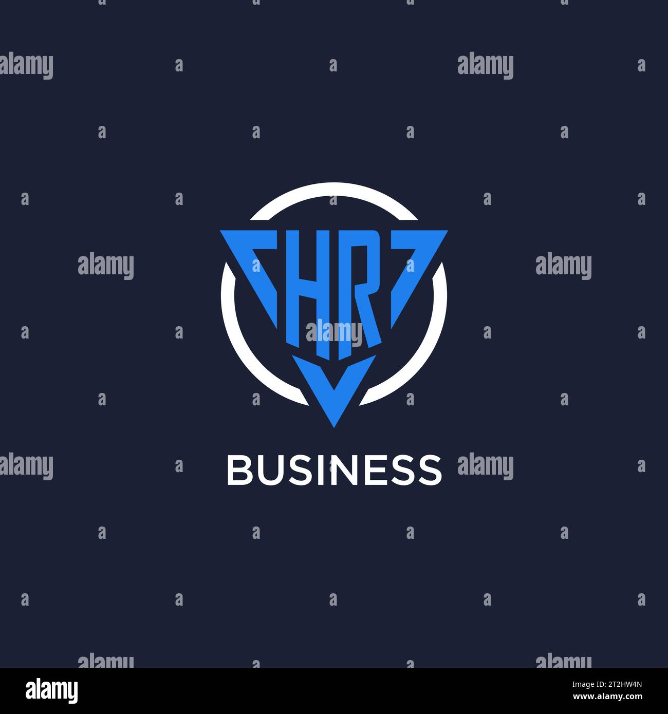 HR monogram logo with triangle shape and circle design vector Stock ...