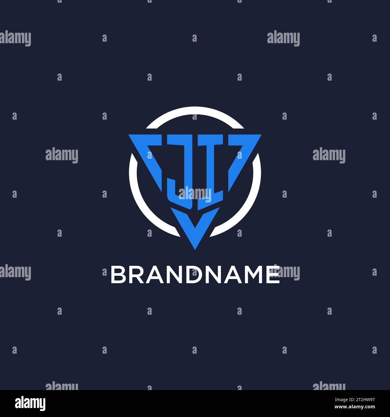 JI monogram logo with triangle shape and circle design vector Stock ...