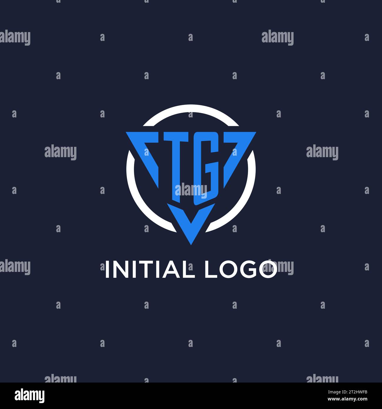 TG monogram logo with triangle shape and circle design vector Stock ...