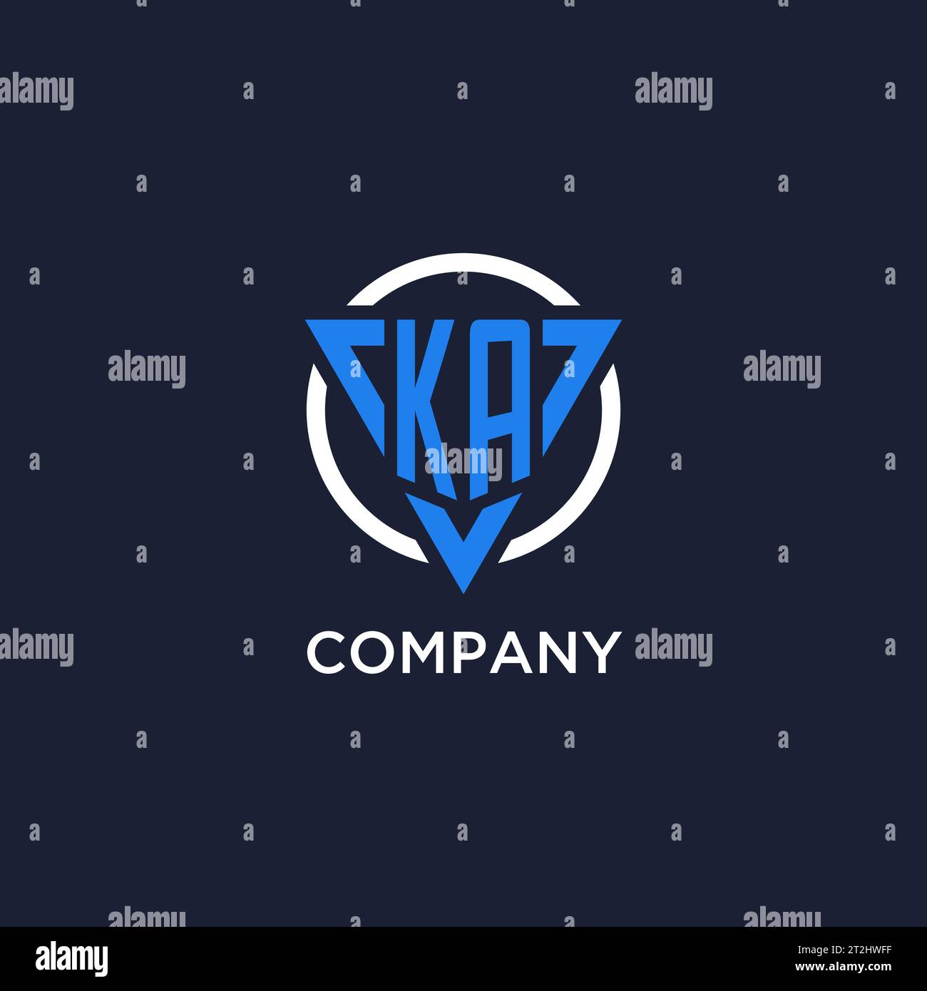 KA monogram logo with triangle shape and circle design vector Stock ...