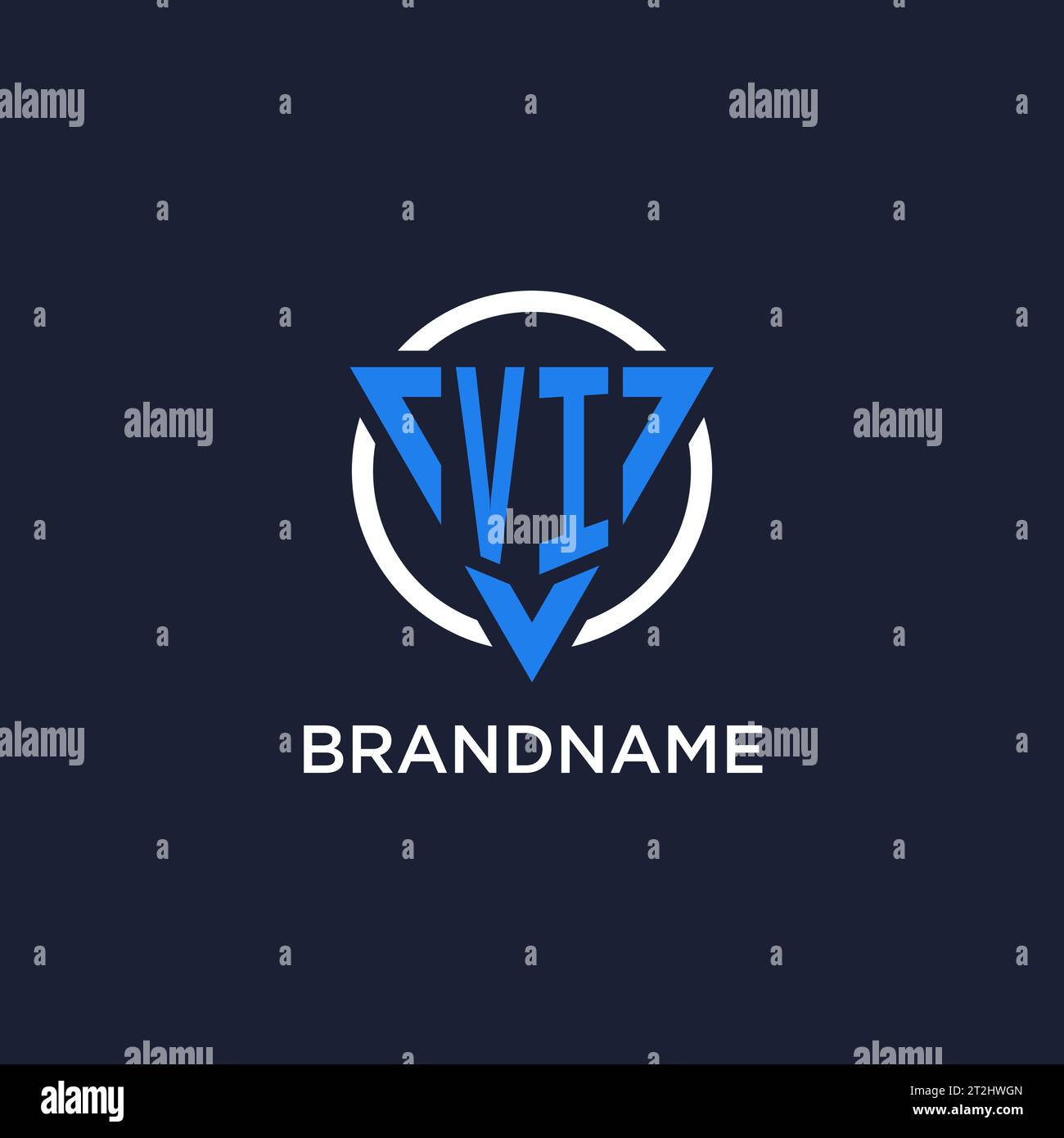 VI monogram logo with triangle shape and circle design vector Stock ...