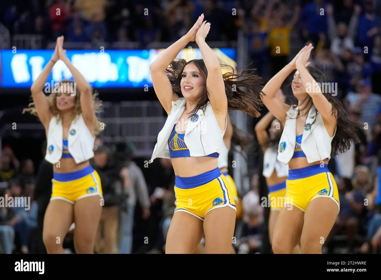 Golden State Warriors dance team members perform an NBA preseason ...