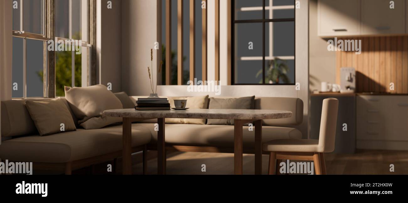 Interior design of a modern and comfortable living room with a comfy ...