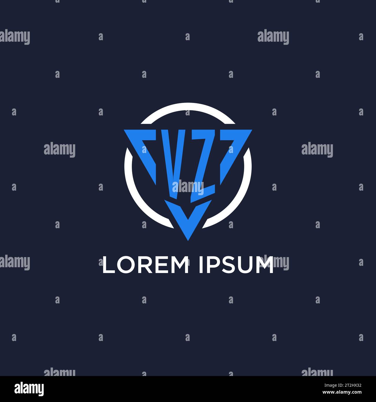 VZ monogram logo with triangle shape and circle design vector Stock ...