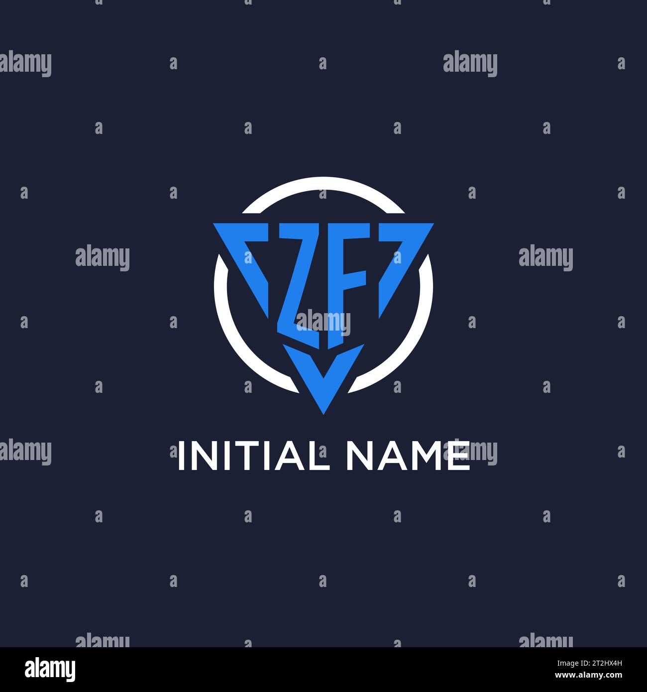 ZF monogram logo with triangle shape and circle design vector Stock Vector Image & Art - Alamy