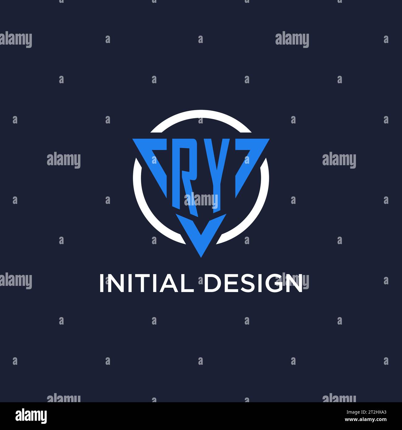RY monogram logo with triangle shape and circle design vector Stock ...