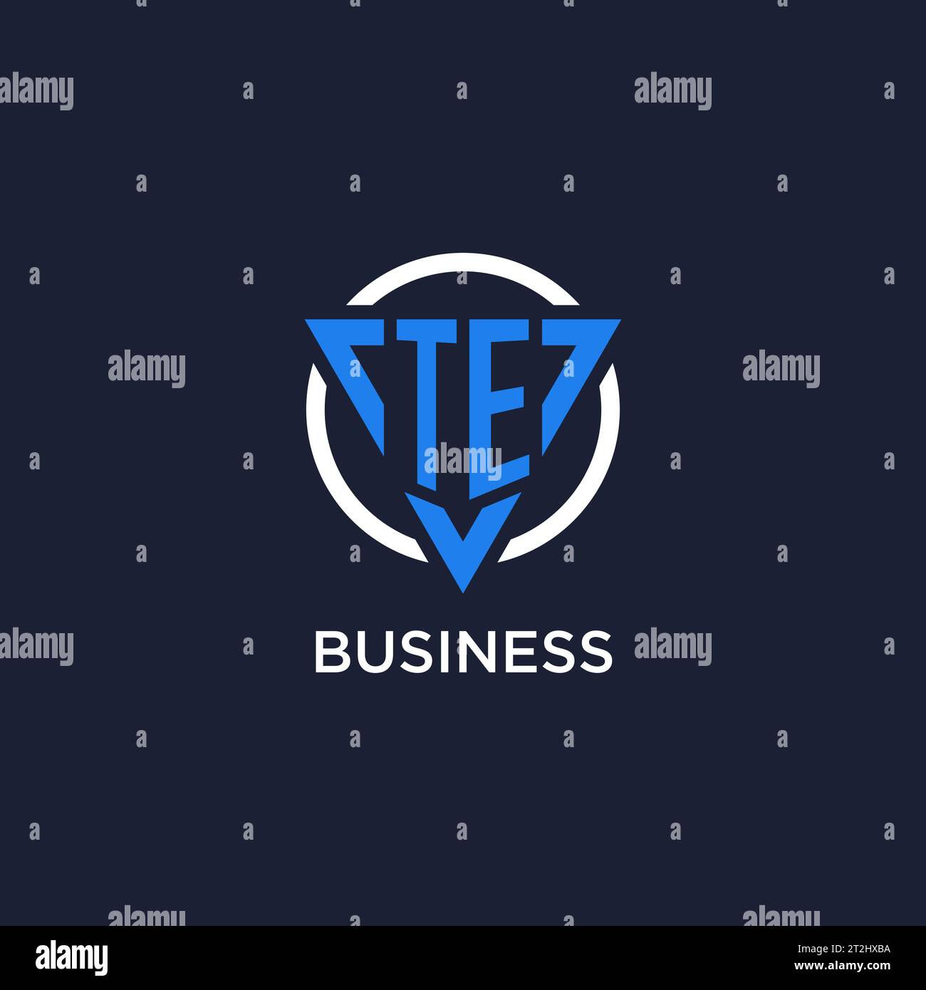 TE monogram logo with triangle shape and circle design vector Stock ...
