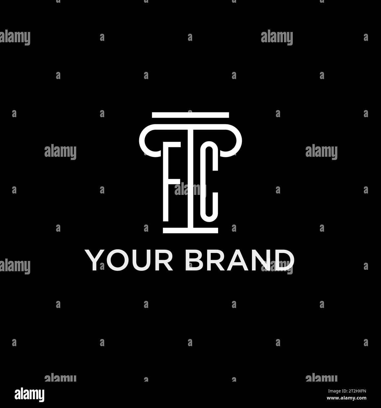FC monogram initial logo with pillar shape icon design, luxury and elegant law firm logo style ...