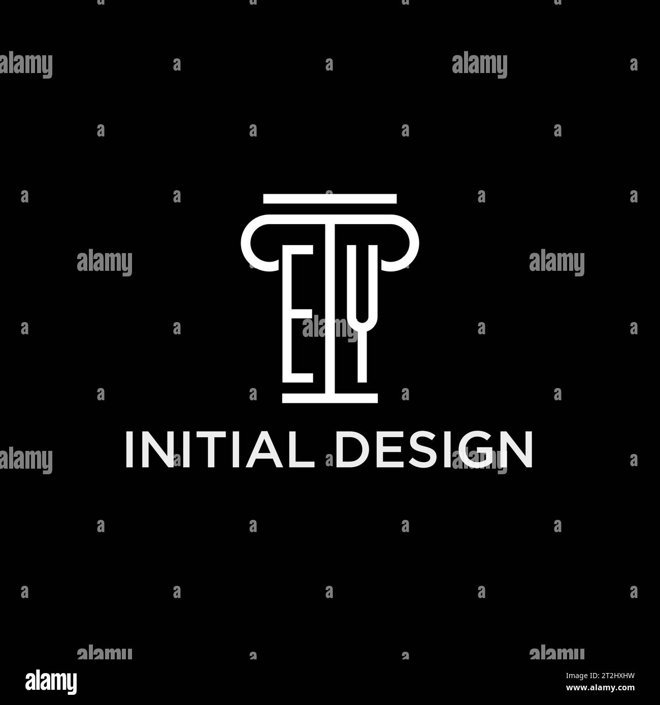 EY monogram initial logo with pillar shape icon design, luxury and ...