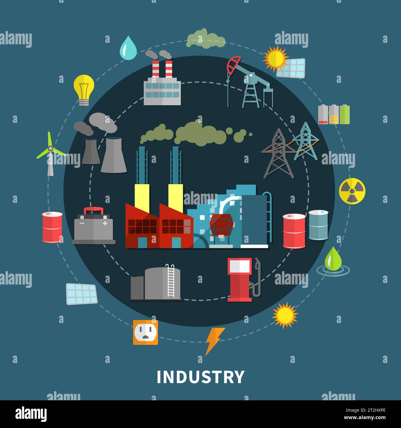 Industry concept with set abstract and design isolated vector ...