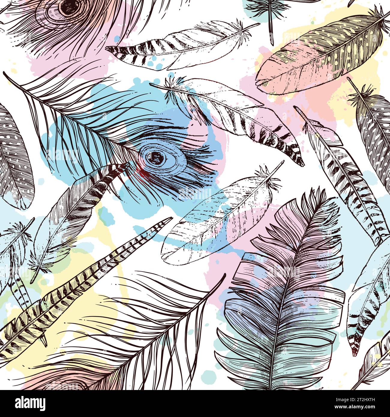 Plumes pattern Stock Vector Images - Alamy