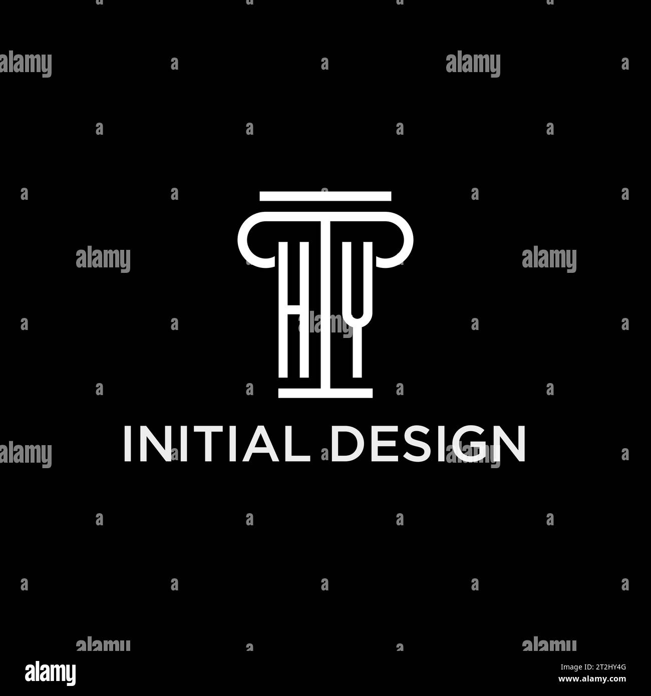 HY monogram initial logo with pillar shape icon design, luxury and elegant law firm logo style ...