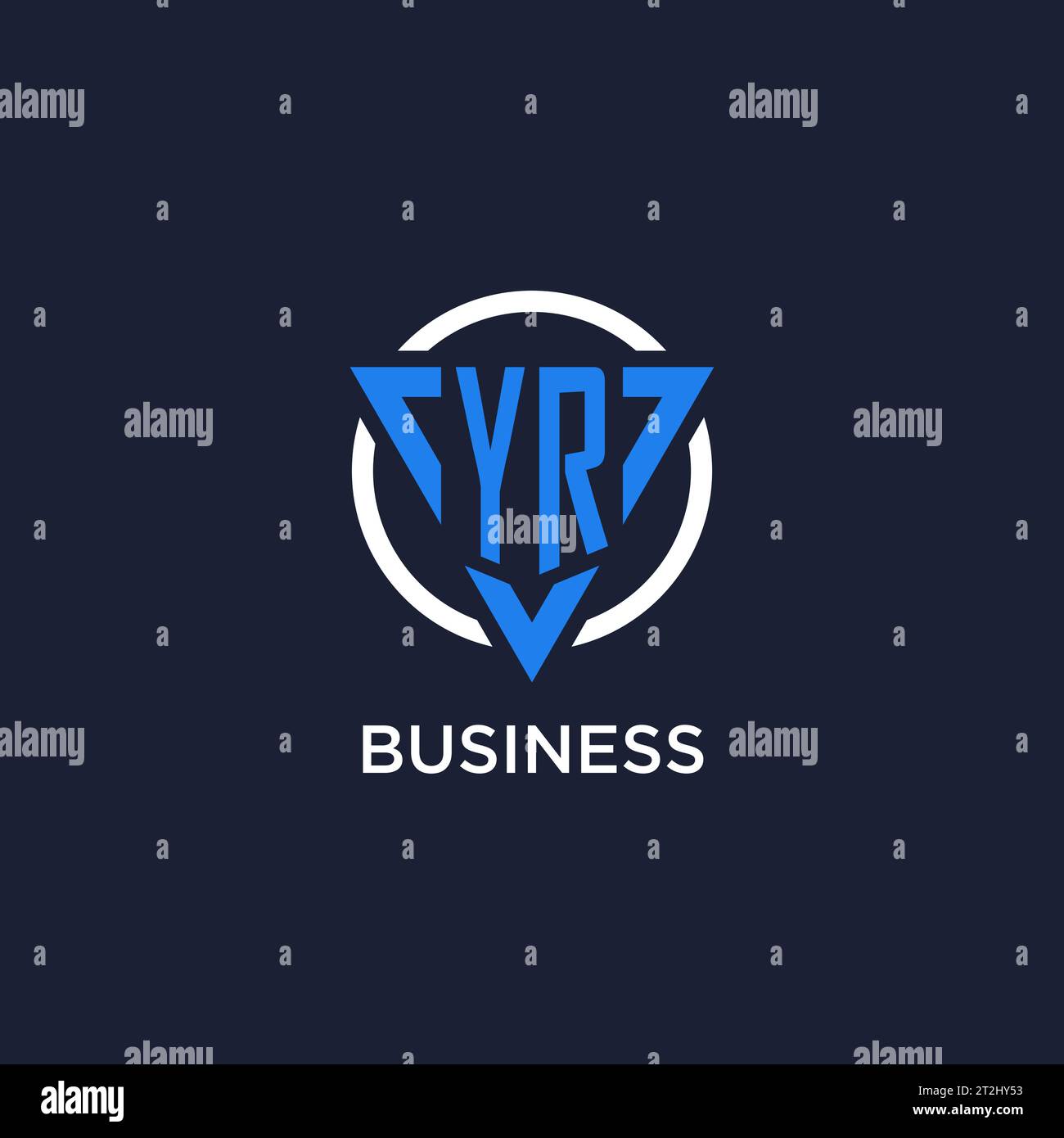 YR monogram logo with triangle shape and circle design vector Stock ...