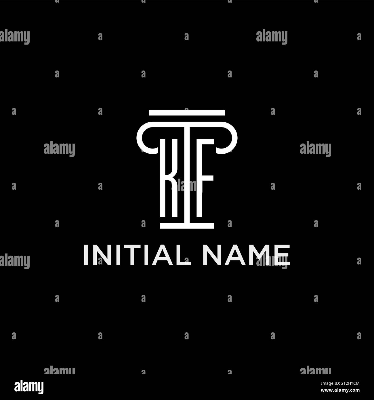 KF monogram initial logo with pillar shape icon design, luxury and elegant law firm logo style ...