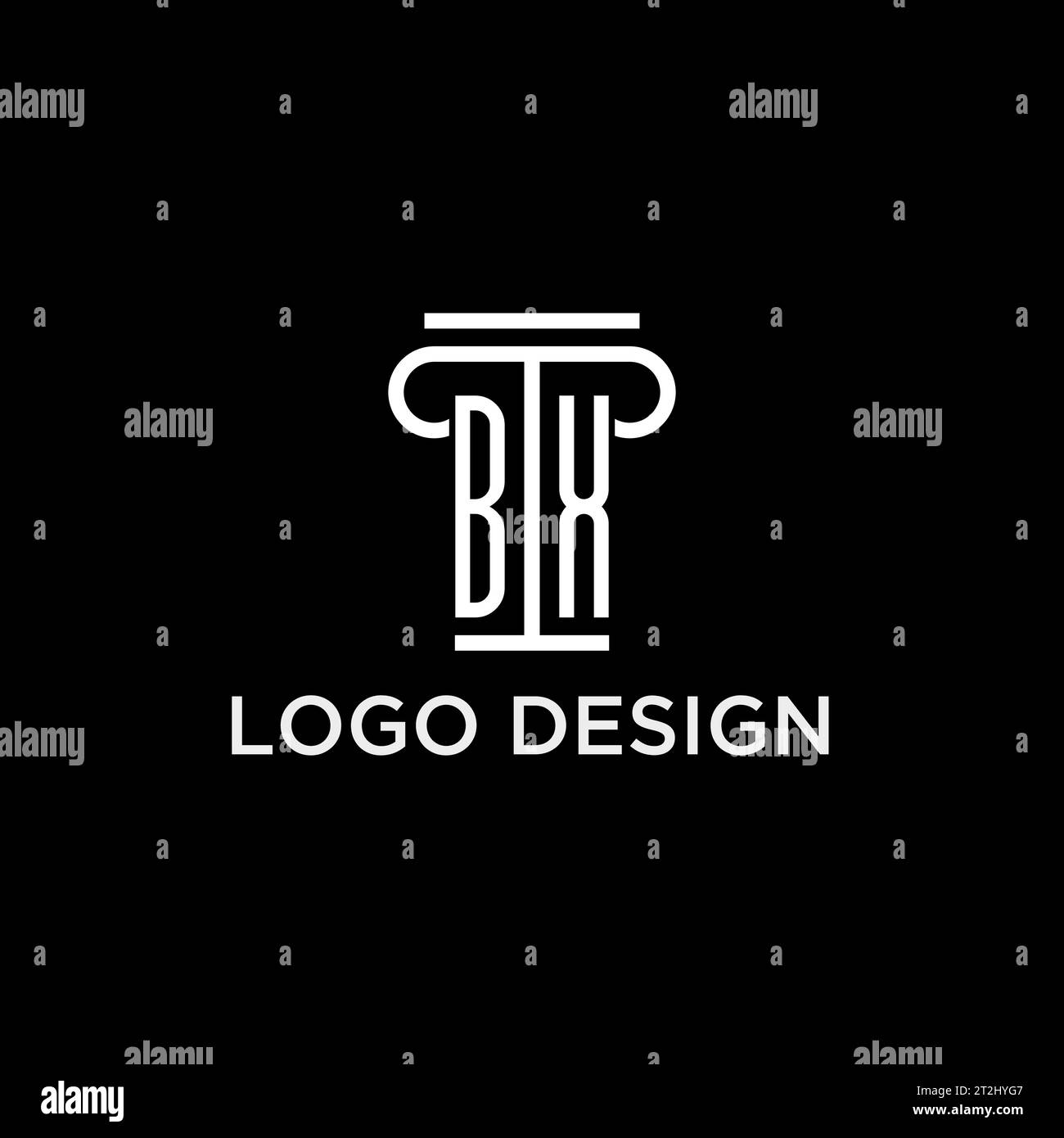 BX monogram initial logo with pillar shape icon design, luxury and elegant law firm logo style ...