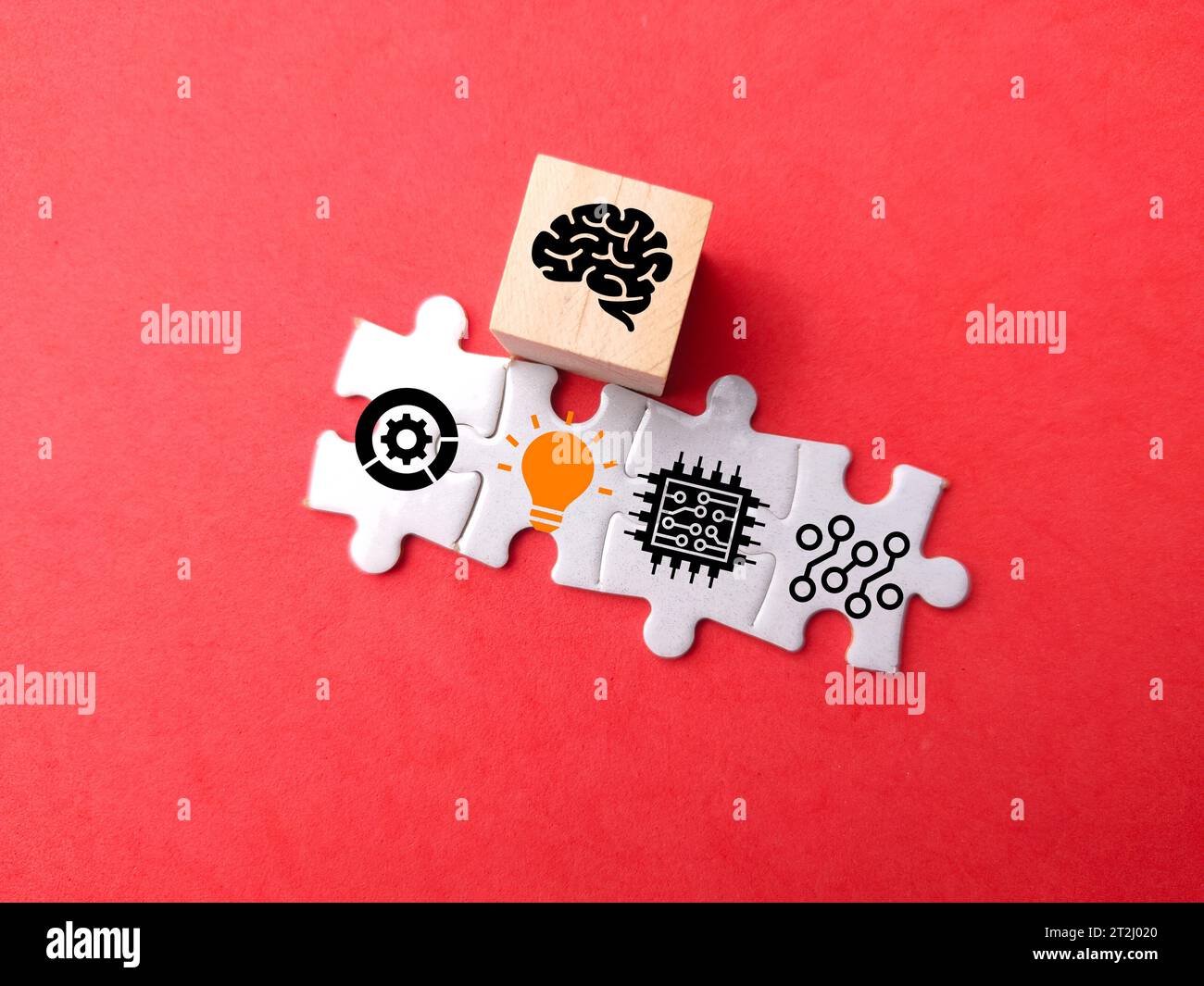 White puzzle with brain functions i.e. managing, ideas, recording and ...