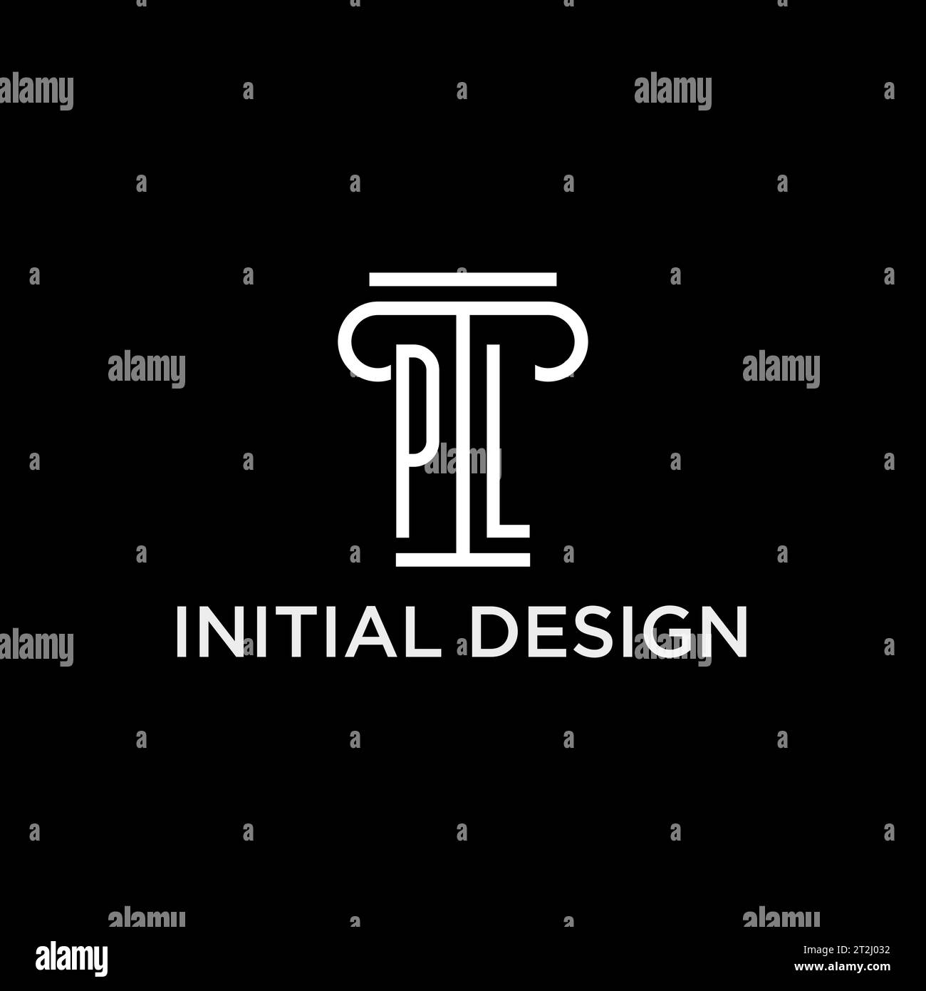 PL monogram initial logo with pillar shape icon design, luxury and elegant law firm logo style ...