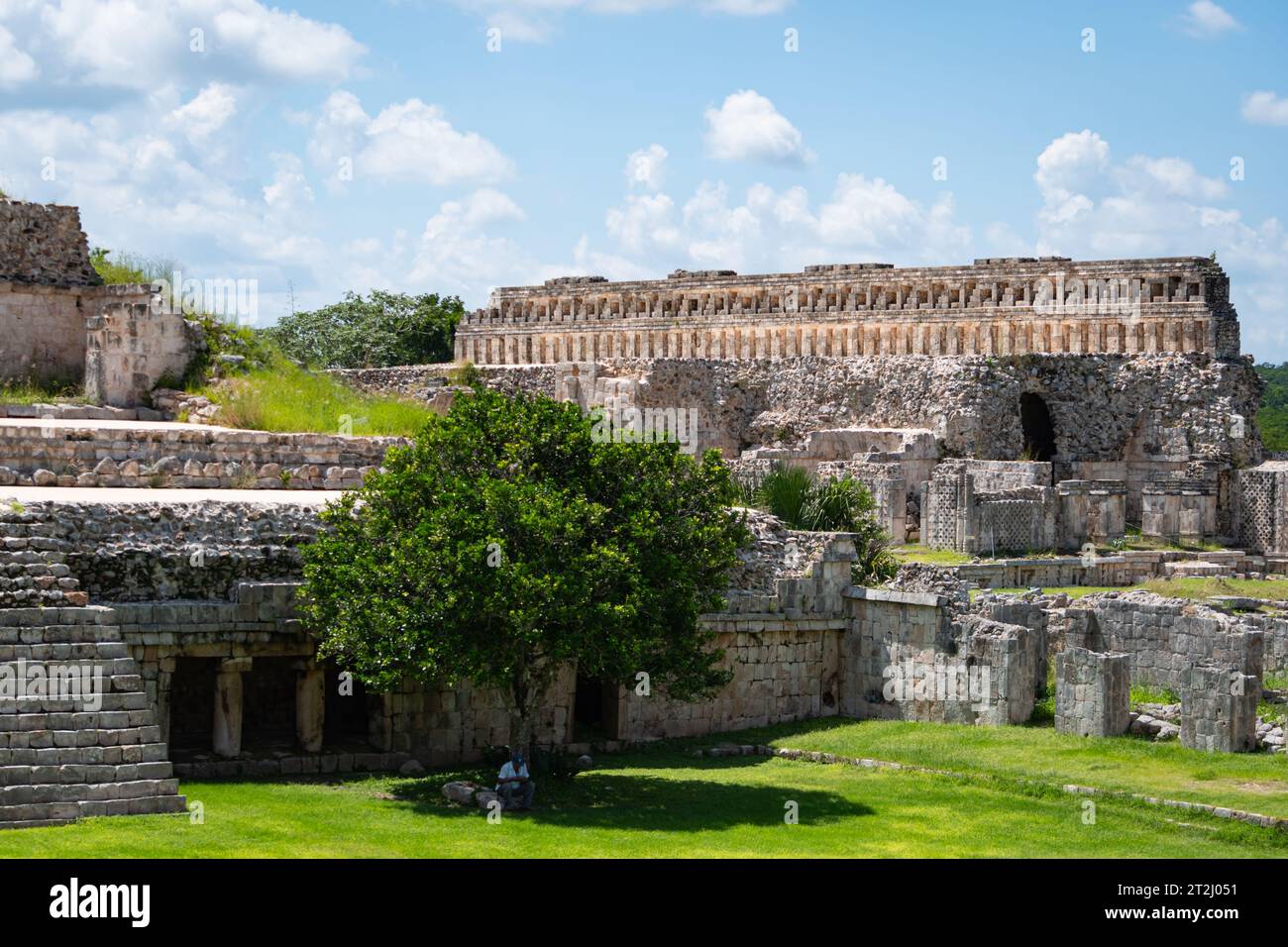 View from behind the building of the Temple of the Masks, located in ...