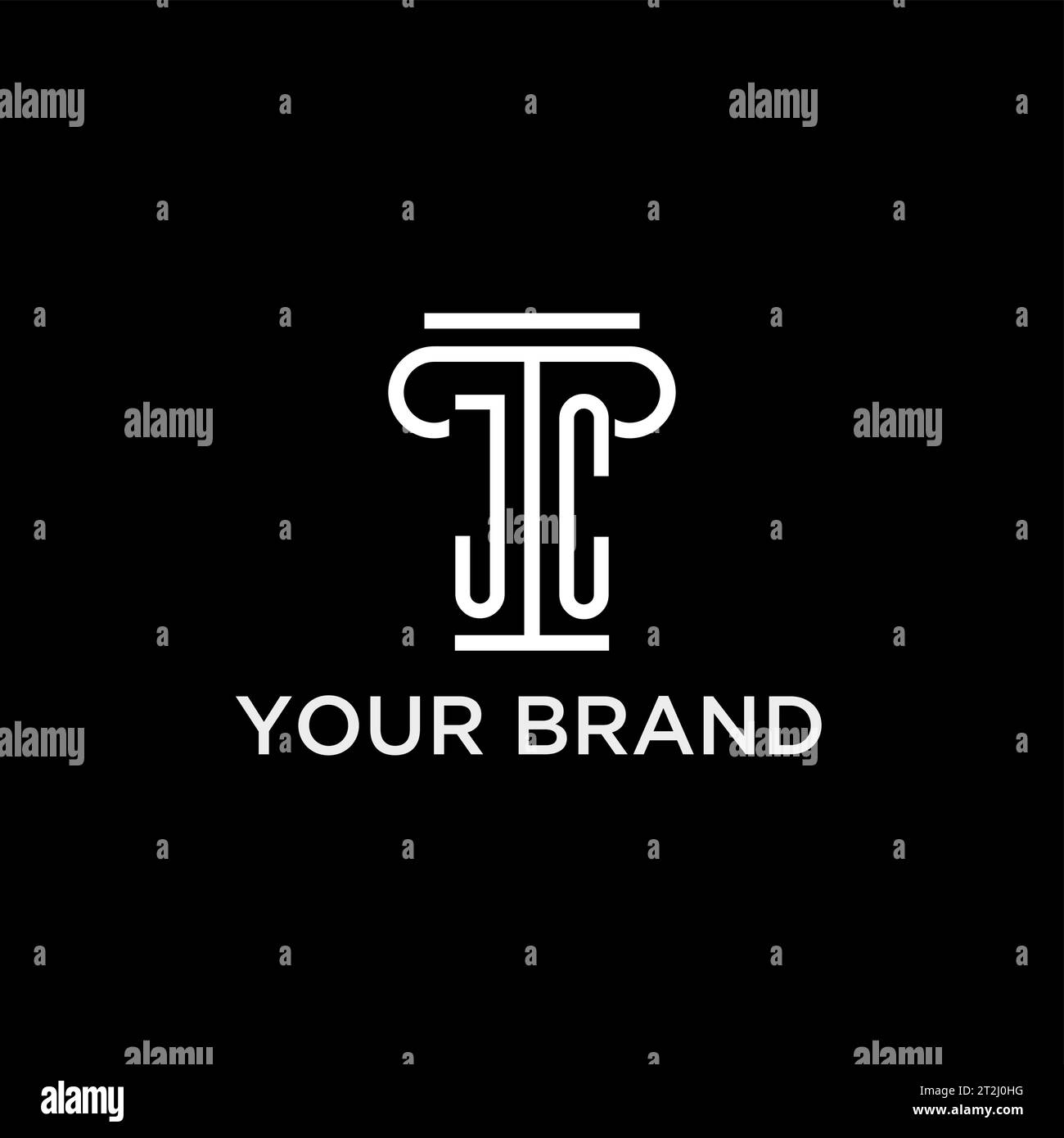 JC monogram initial logo with pillar shape icon design, luxury and elegant law firm logo style ...