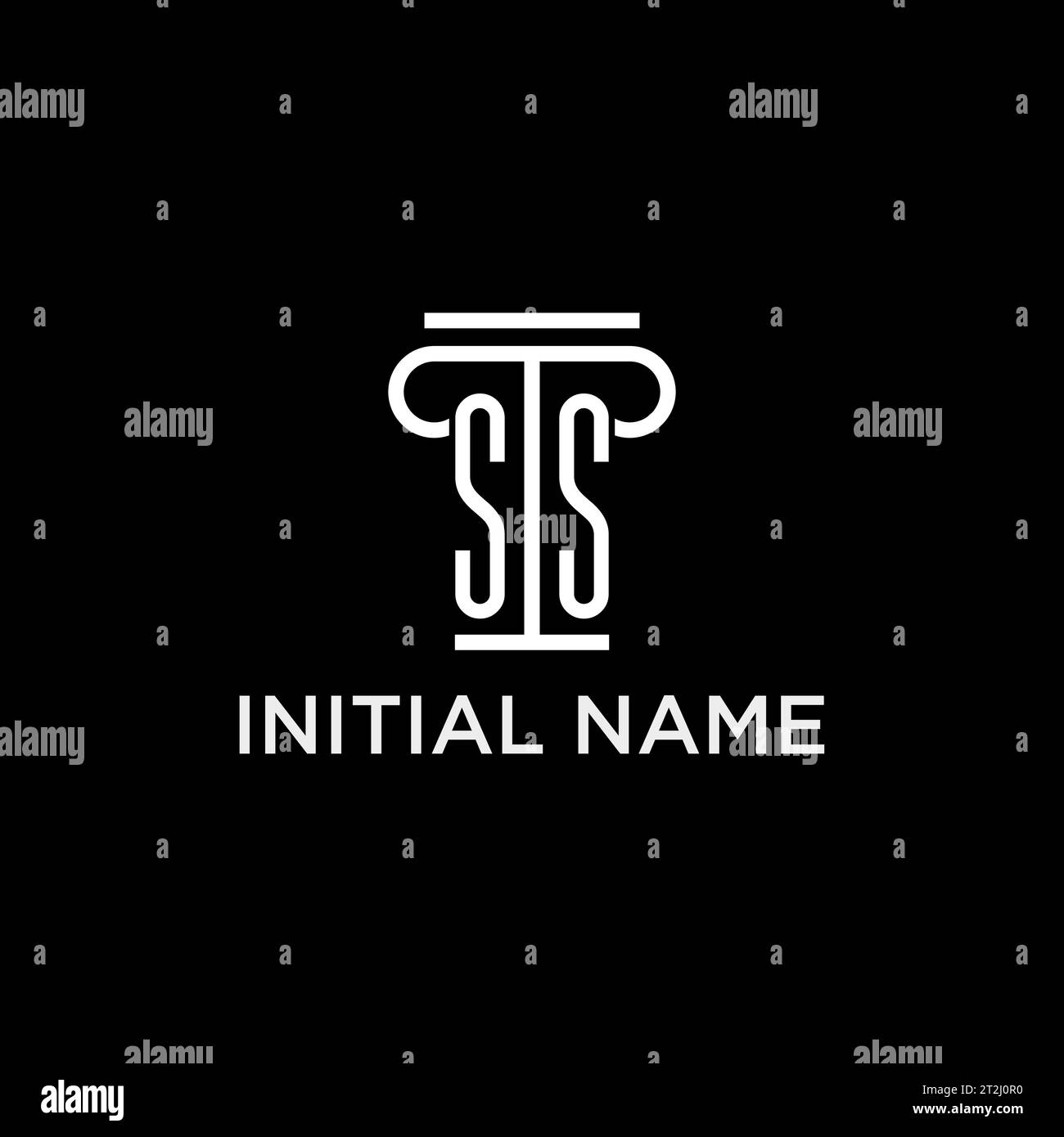 SS monogram initial logo with pillar shape icon design, luxury and ...