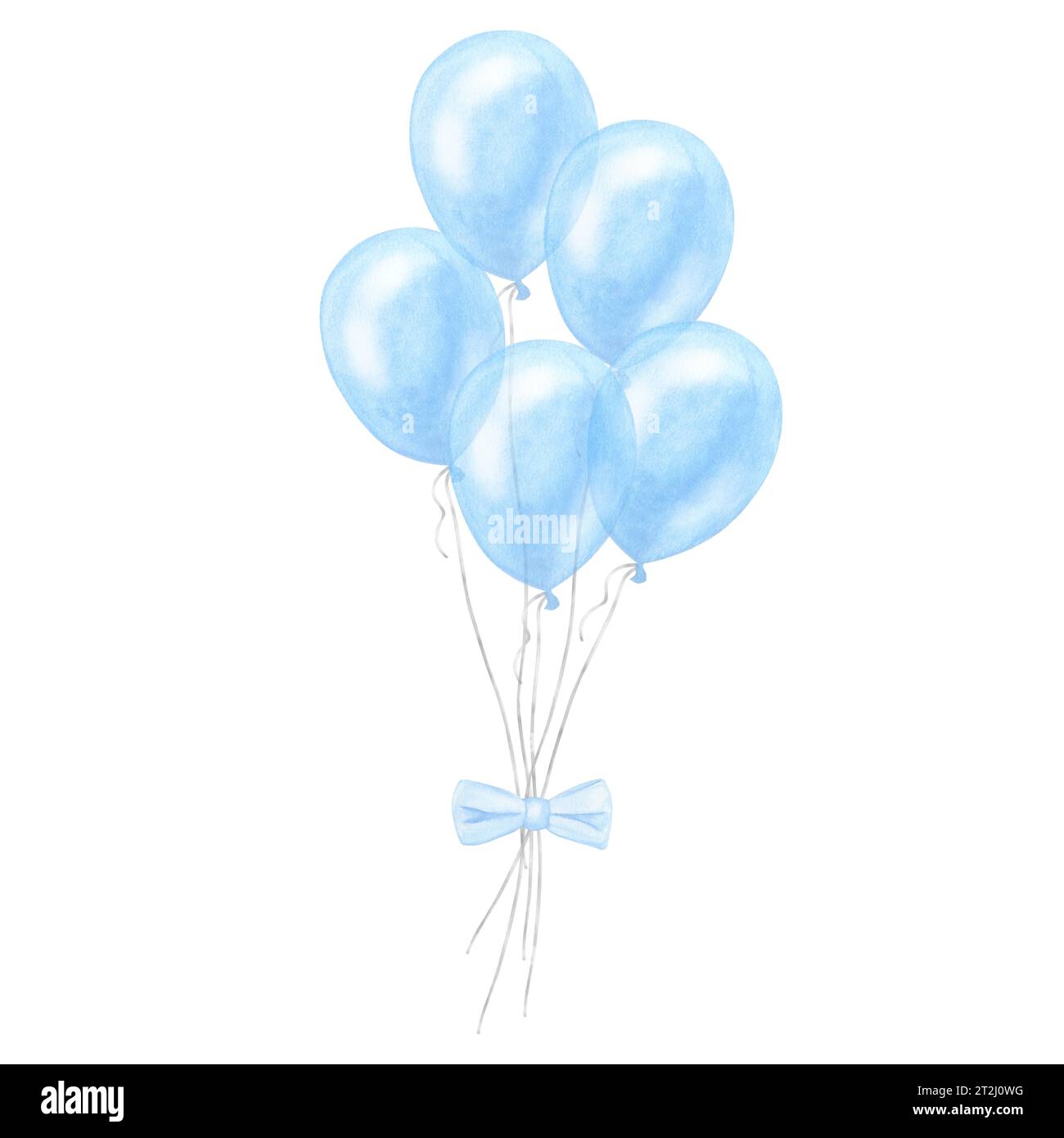 Blue balloons bundle with bow, boy kids birthday surprise. Gender ...