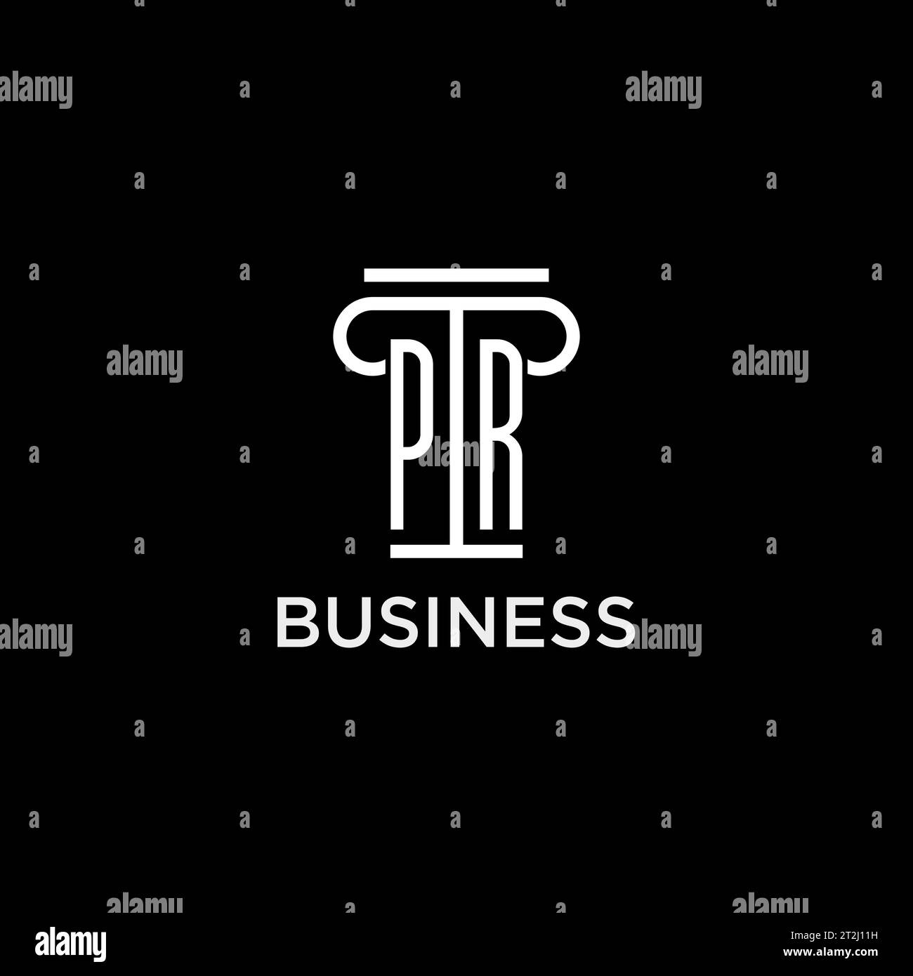 PR monogram initial logo with pillar shape icon design, luxury and elegant law firm logo style ...