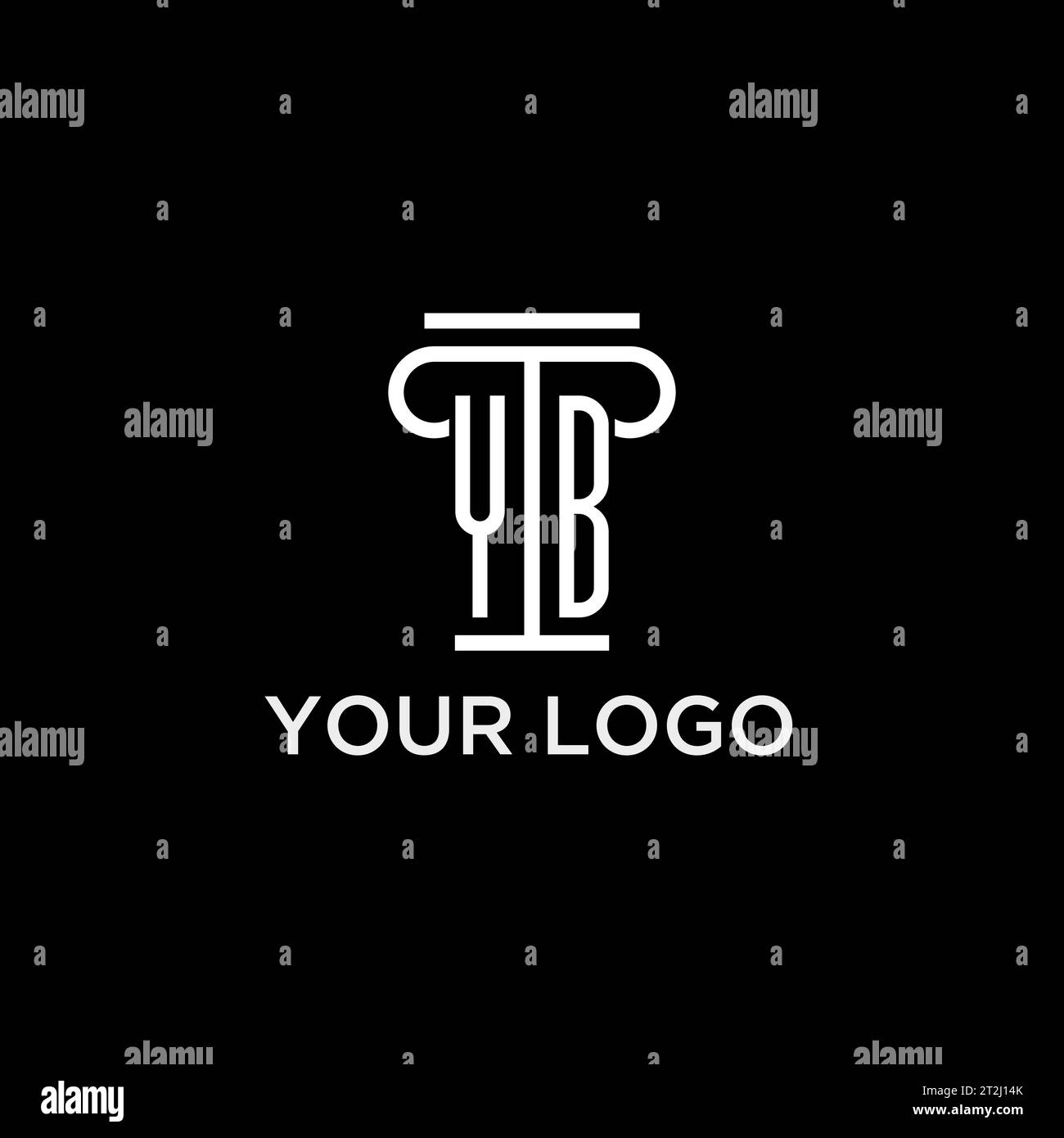 YB monogram initial logo with pillar shape icon design, luxury and ...