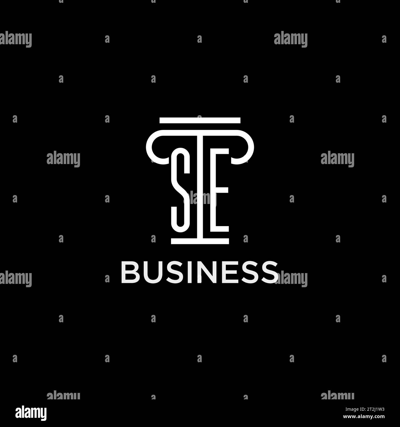 SE monogram initial logo with pillar shape icon design, luxury and elegant law firm logo style ...