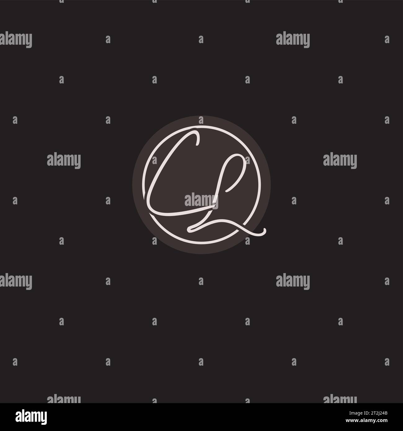 Initials CL logo monogram with simple circle line style vector graphic ...