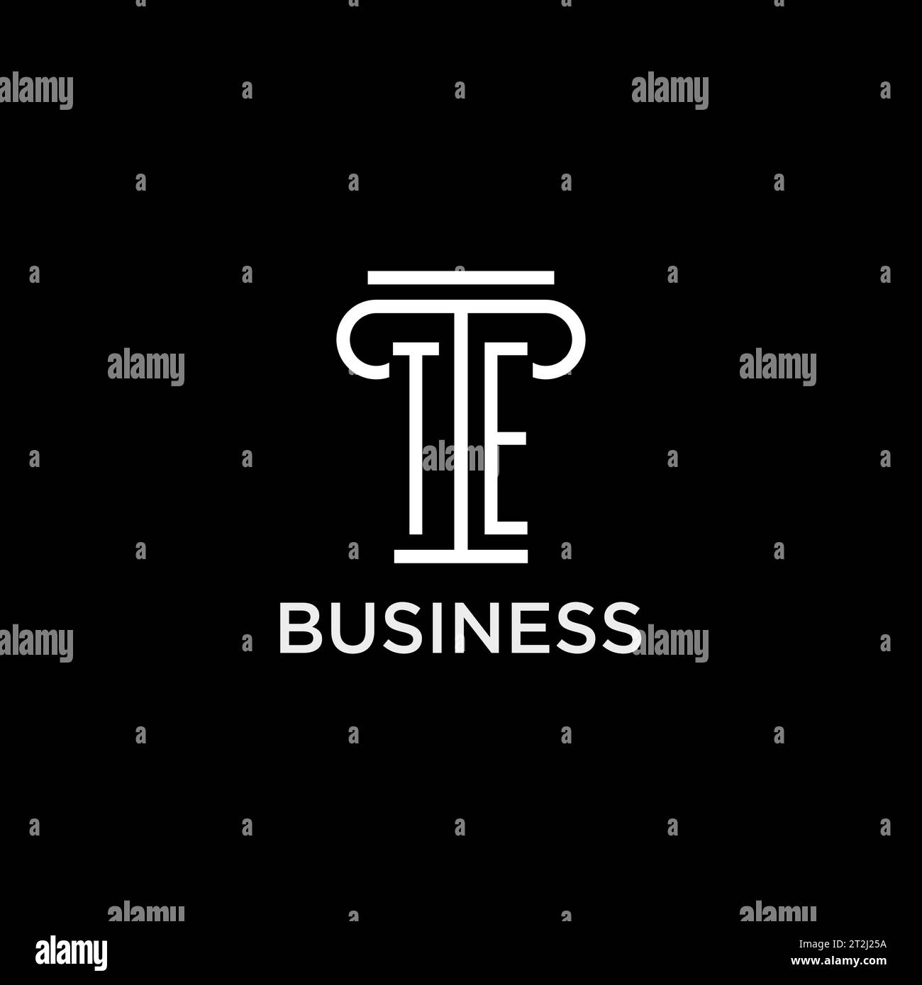 TE monogram initial logo with pillar shape icon design, luxury and ...