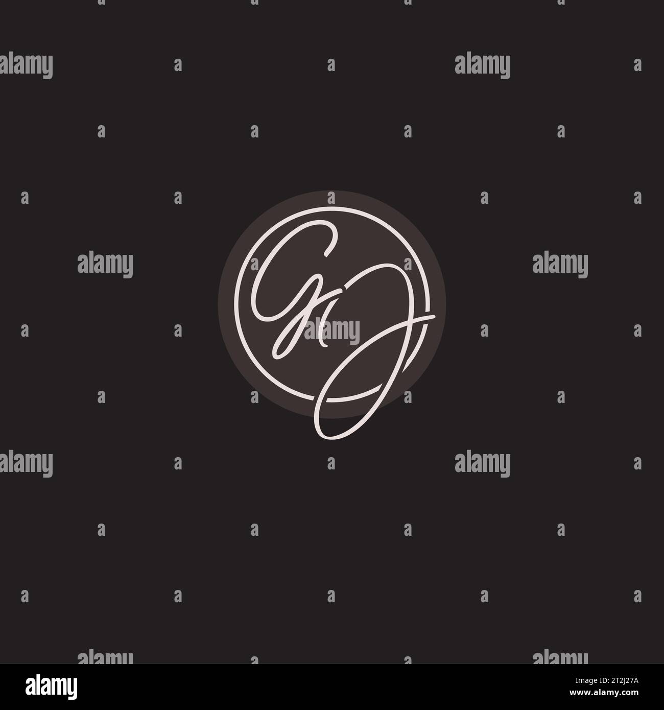 Initials GJ logo monogram with simple circle line style vector graphic Stock Vector Image & Art ...