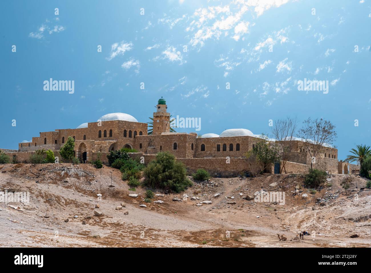 Judean Desert, Israel - August 12, 2023: The mosque of Nabi Musa, Nabi ...