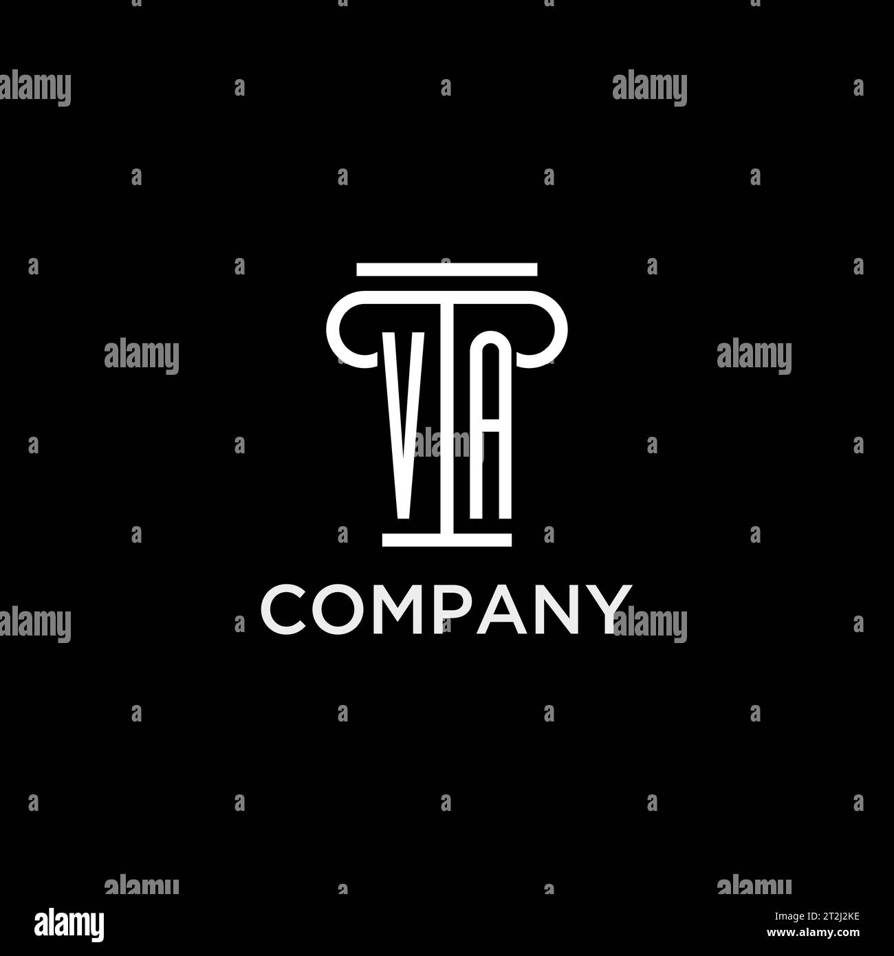 VA monogram initial logo with pillar shape icon design, luxury and ...