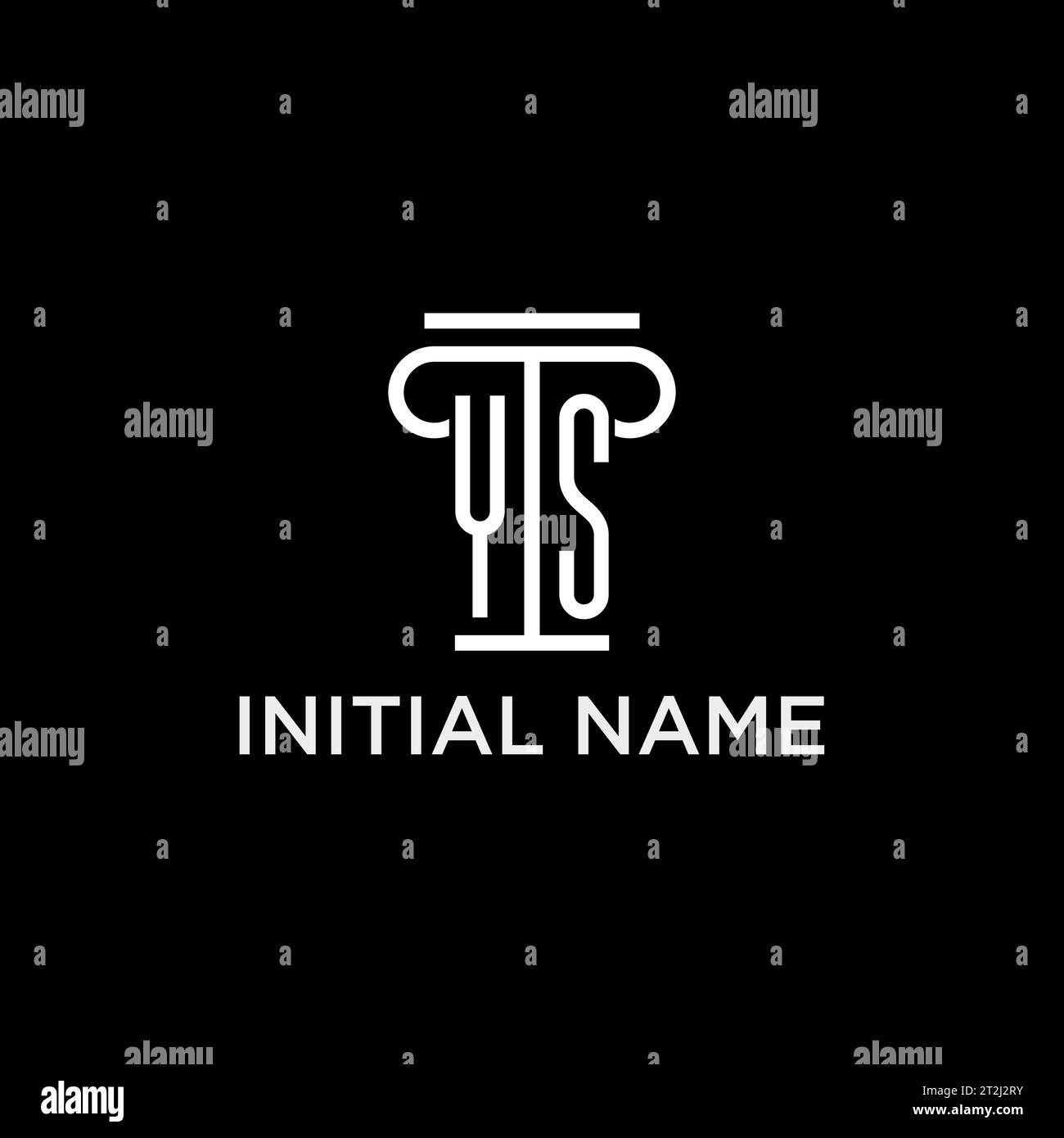 YS monogram initial logo with pillar shape icon design, luxury and elegant law firm logo style ...