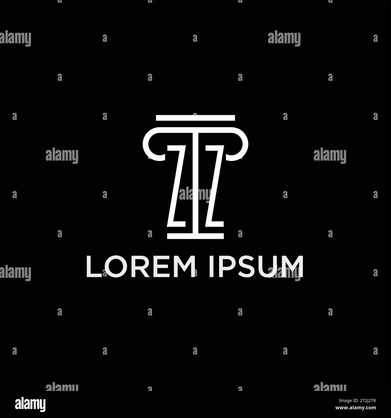 ZZ monogram initial logo with pillar shape icon design, luxury and elegant law firm logo style ...